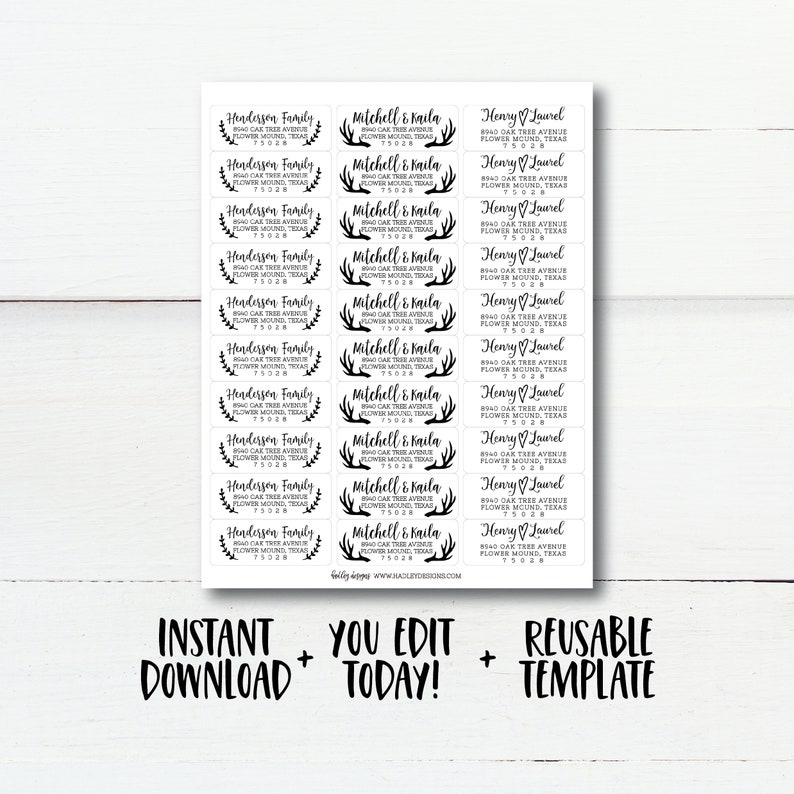 Custom Return Label Cute Address Labels Calligraphy Address - Etsy