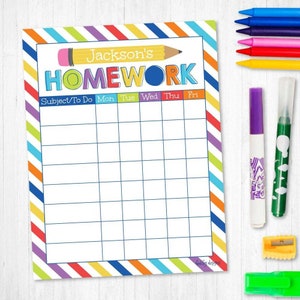 Weekly Chart for Kids, Printable Goal Planner, Printable Goal Tracker ...