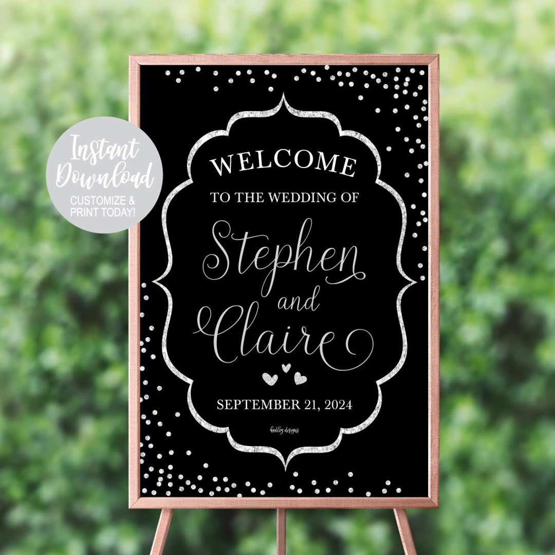 Wedding Welcome Sign Printable, Welcome Signs for Wedding Reception ...