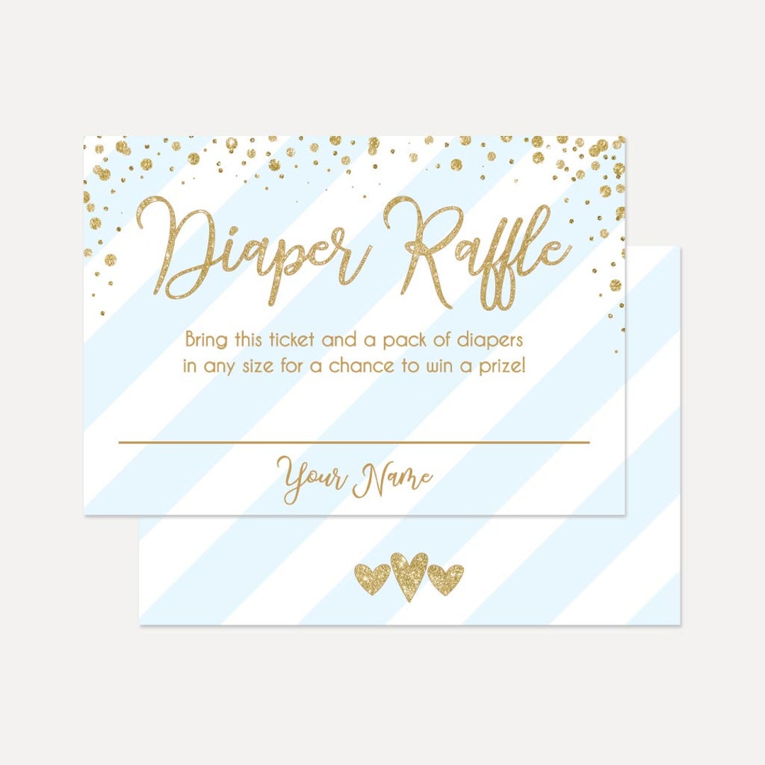 Blue Vertical Stripes Diaper Raffle Cards Diaper Raffle - Etsy