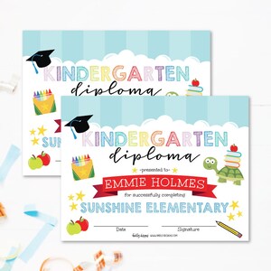 Prek Graduation Certificate, Editable Preschool Diploma Template, Last ...