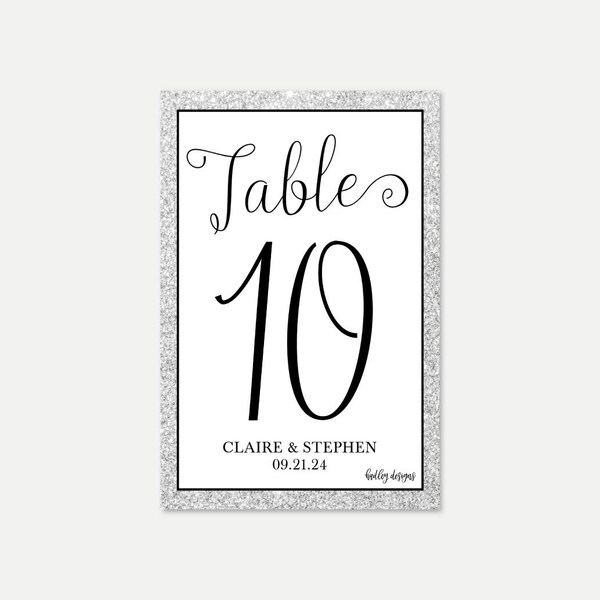 Glitter Table Number - Etsy