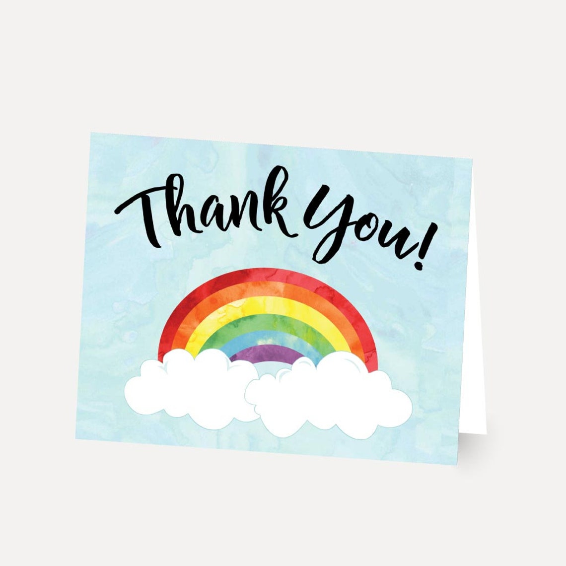 Printable Rainbow Thank You Card Template DIY Thank You Card | Etsy