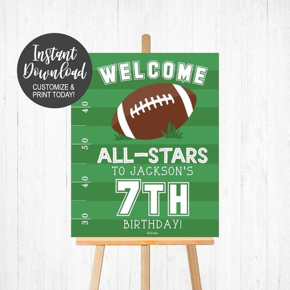 Welcome Party Sign Field Football First Birthday Welcome | Etsy