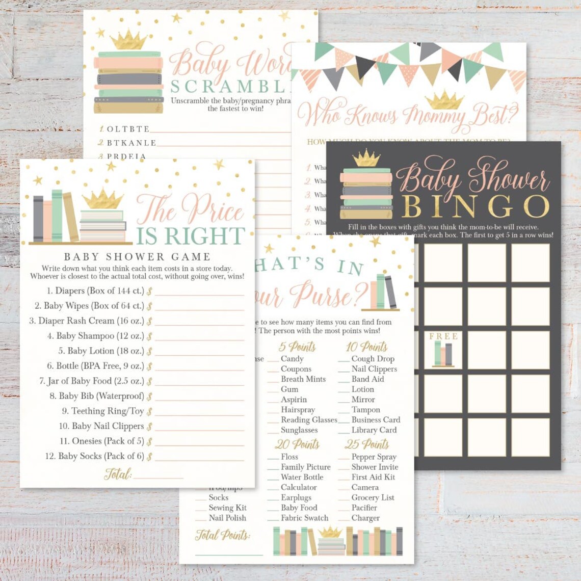 Baby Shower Game Suite Baby Shower Game Package Baby Shower - Etsy