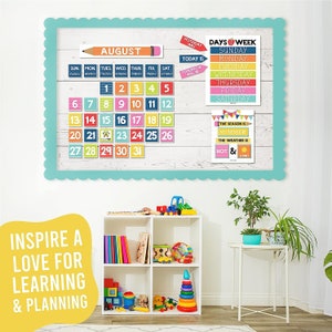 Colorful Classroom Calendar Set Bulletin Board Sets for Teachers ...