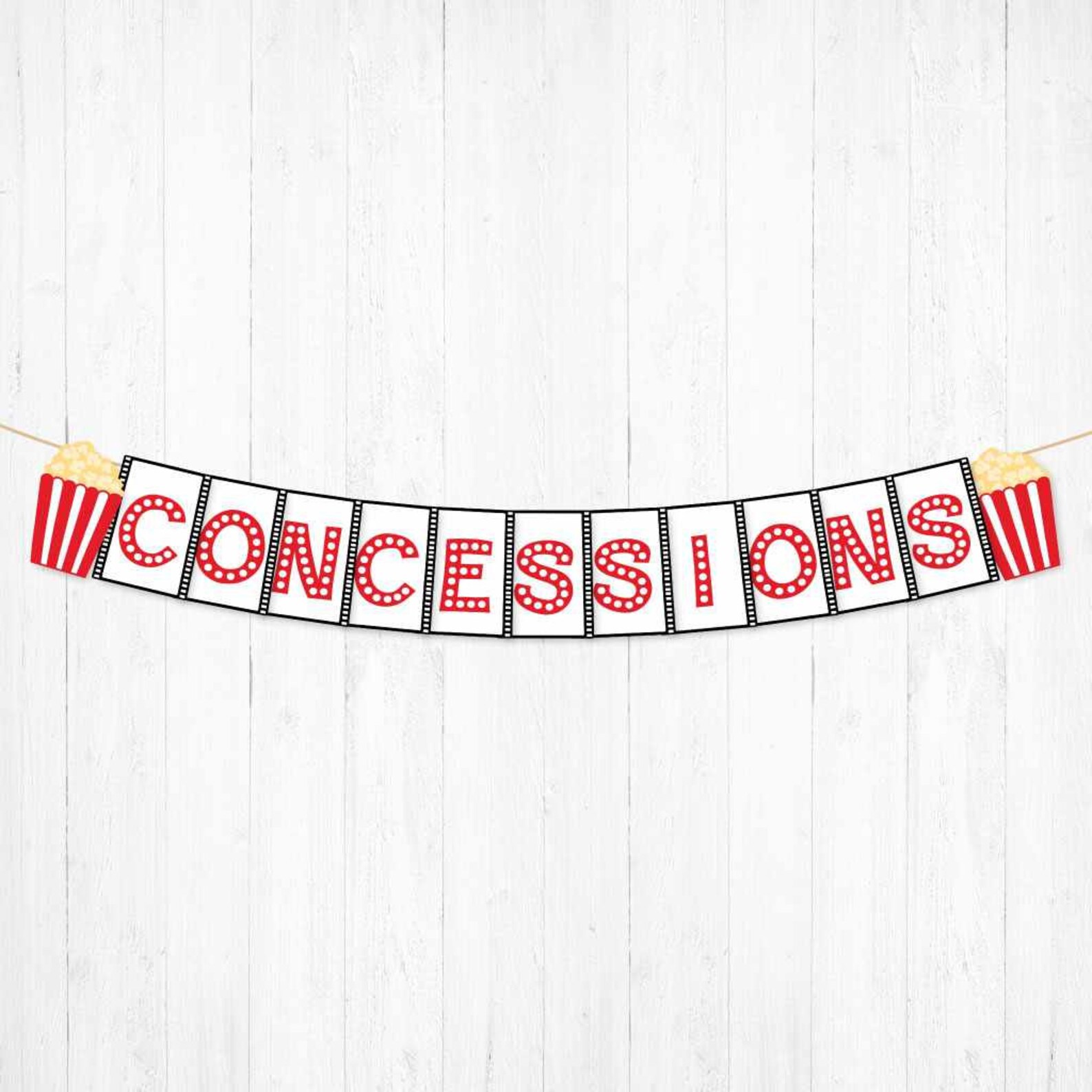 Movie Night Party Decorations Printable Letters Banner PDF | Etsy