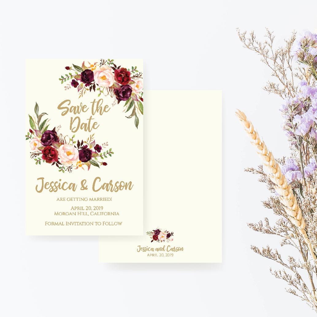 Printable Save the Date Wedding Invitations, Save the Dates Template ...