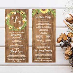 Wedding Program Thank You Messages Wedding Programs Online - Etsy