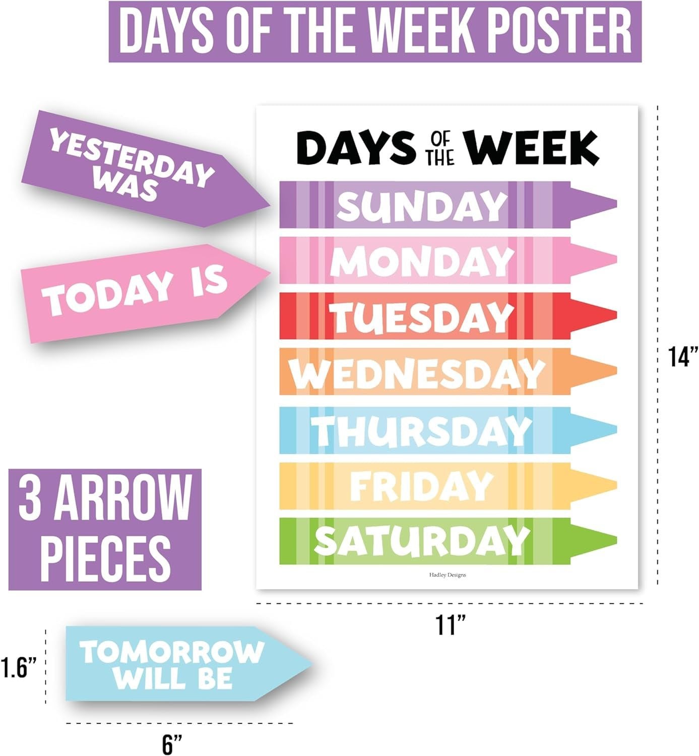 Colorful Classroom Calendar Set Bulletin Board - Bulletin Board ...