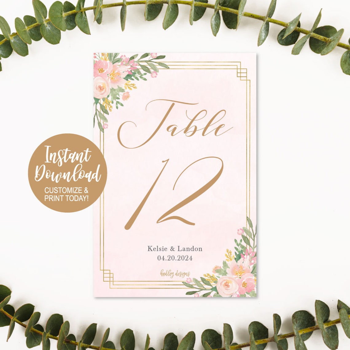 Printable Table Numbers for Wedding Reception Editable Table | Etsy