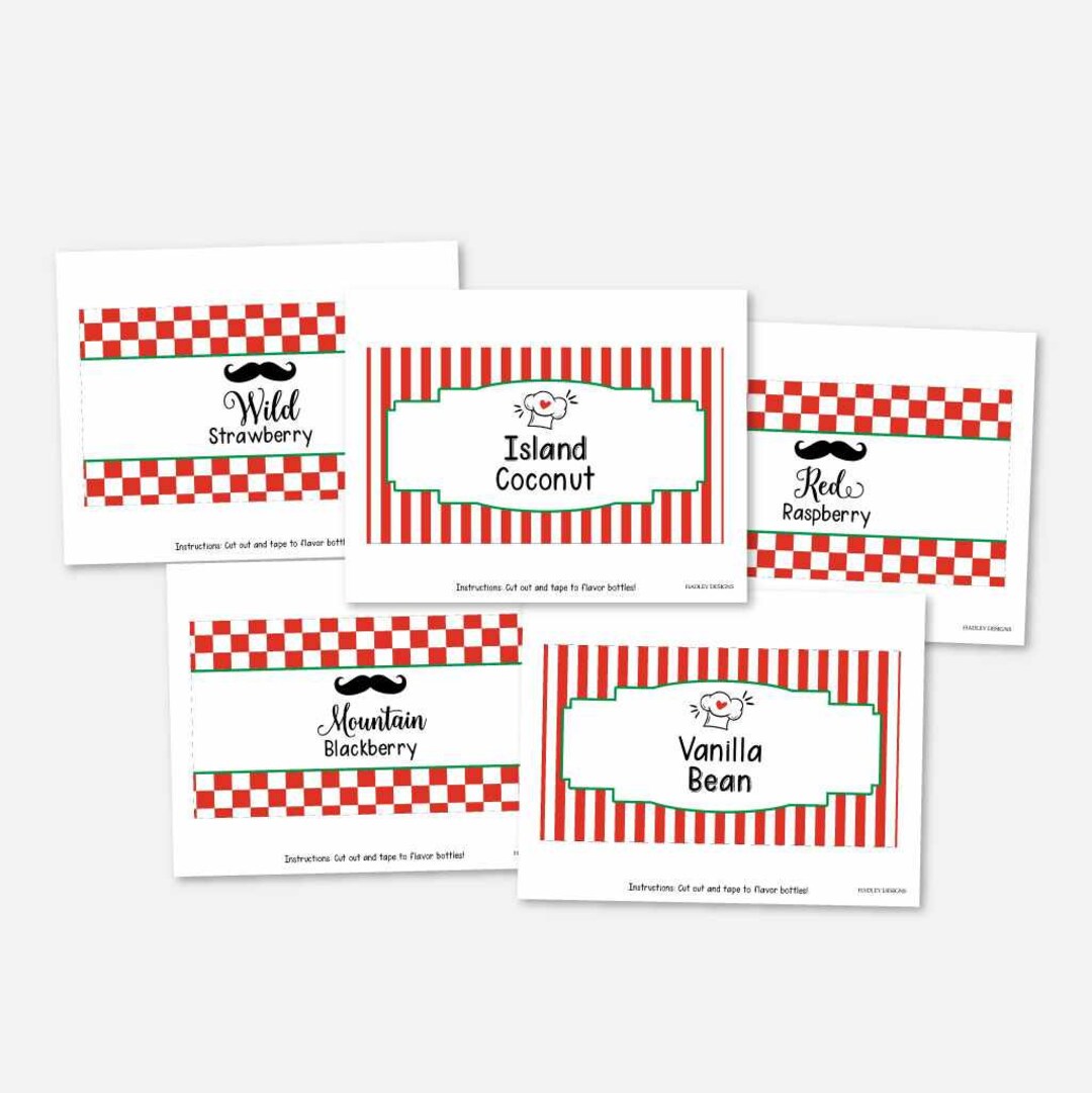 Pizza Party Flavor Labels Template Ice Cream Flavor Labels - Etsy