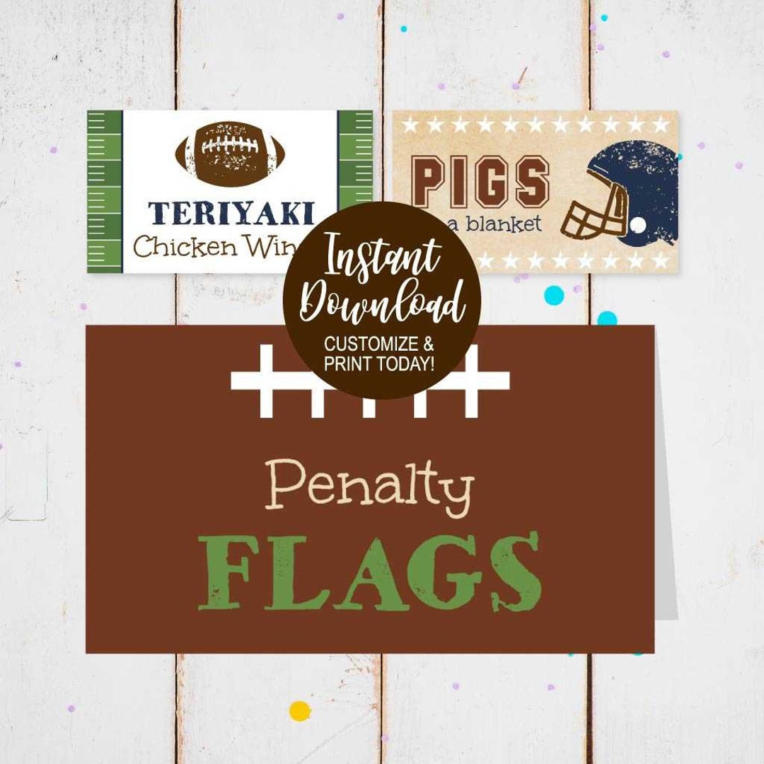 Football Food Tents Printable, Place Cards Template Editable, Place ...