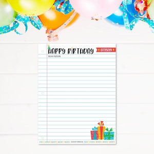 Editable Birthday Letter Template, Printable Letterhead Stationary ...