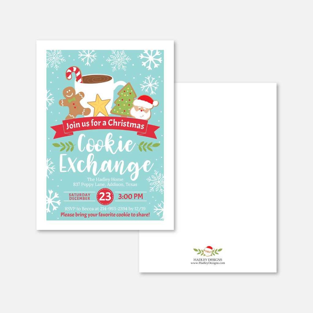 Christmas Cookie Exchange Invitation Template - Christmas Party ...