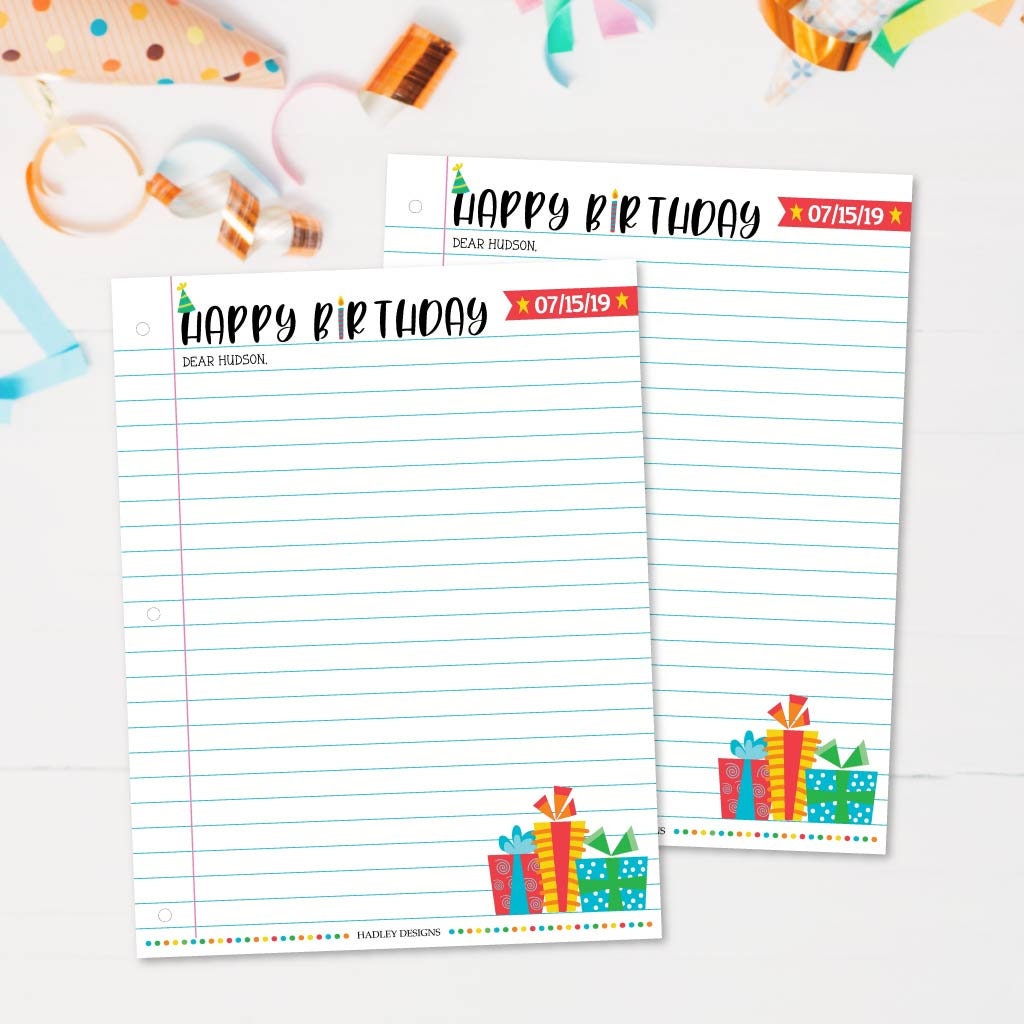 Editable Birthday Letter Template, Printable Letterhead Stationary ...