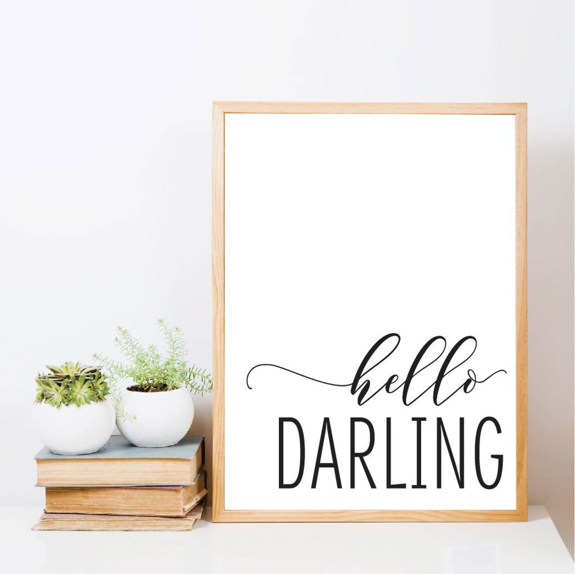 Hello Darling Wall Art Print Motivational Wall Decor Wall - Etsy