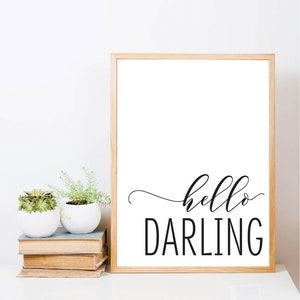 Hello Darling, Wall Art Print, Motivational Wall Decor, Wall Prints ...