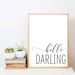 Hello Darling Wall Art Print Motivational Wall Decor Wall - Etsy