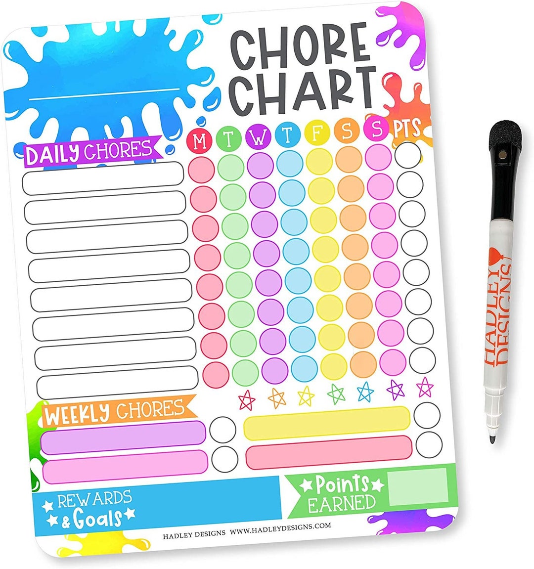 Slime Kids Chore Chart Family Chore Chart Toddler Routine Family Chores ...