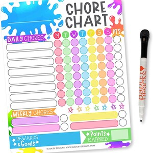 Slime Kids Chore Chart Family Chore Chart Toddler Routine Family Chores ...