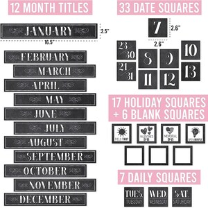Black and White Classroom Calendar Set Bulletin Board Sets for Teachers ...