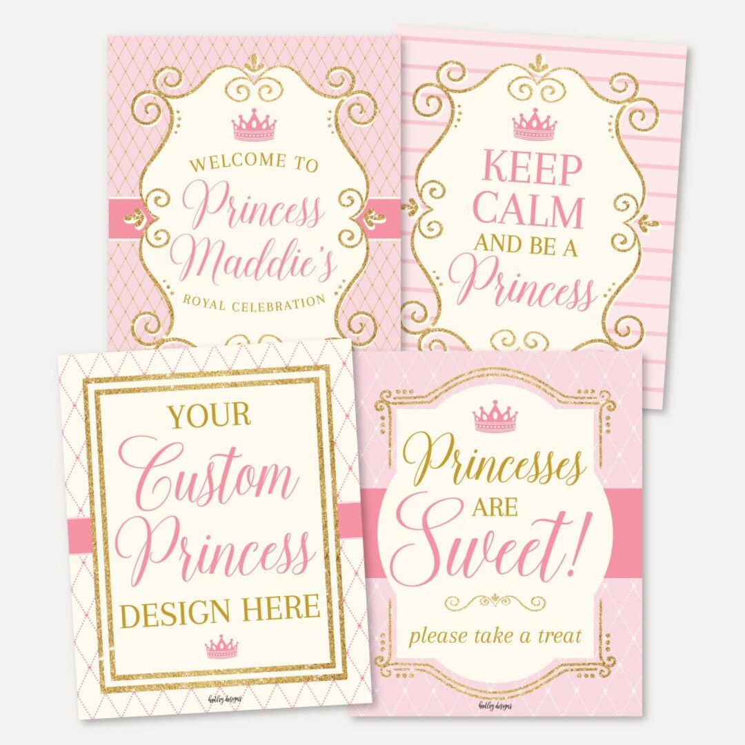 Princess Kid's Party Birthday Sign, Birthday Party Decorations Toddler ...