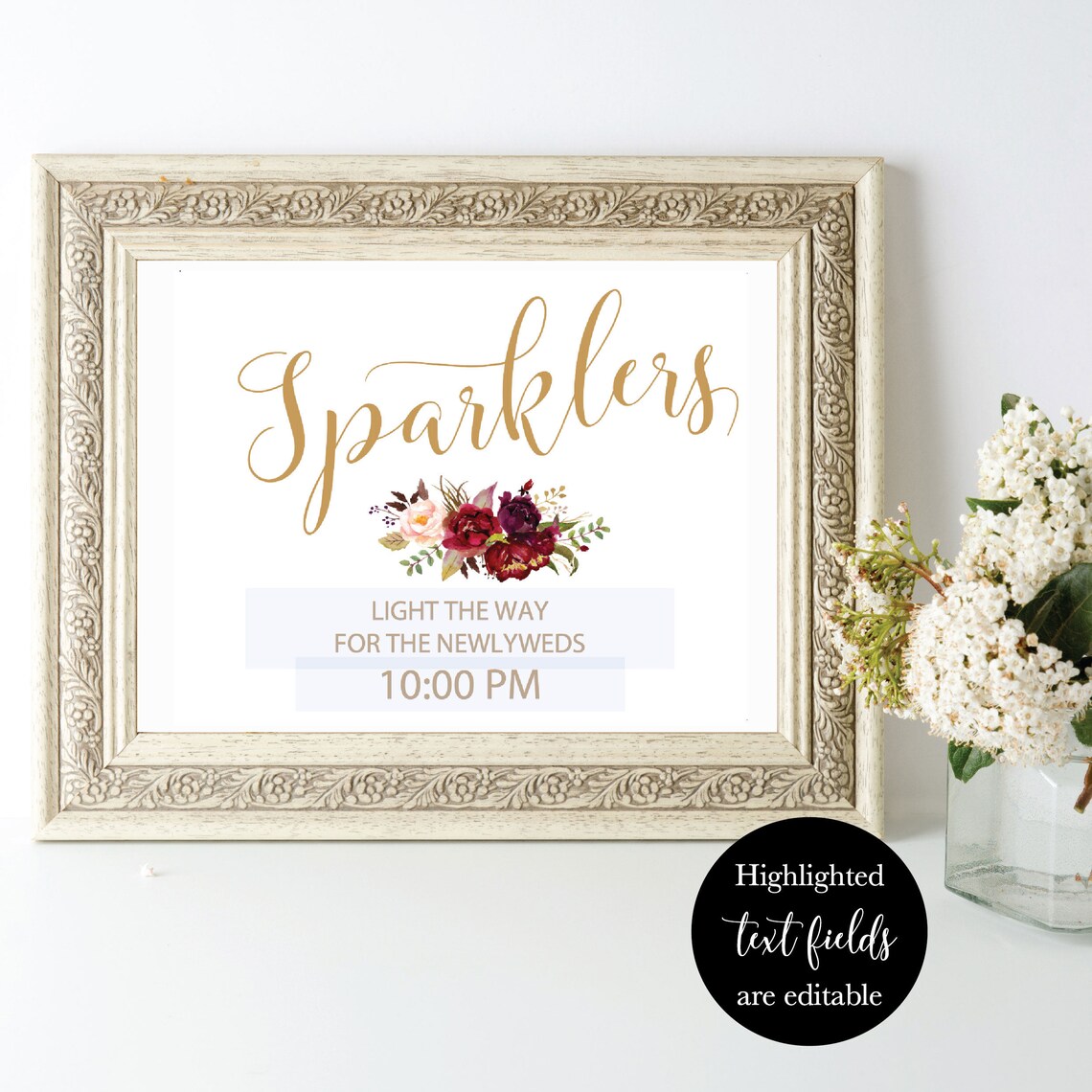 Printable Wedding Sparkler Sign Editable Reception Let Love - Etsy