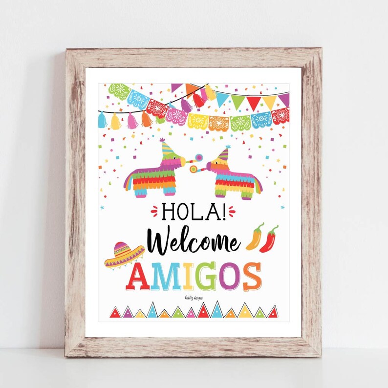 Fiesta Kids Party Welcome Sign Template Birthday Welcome - Etsy