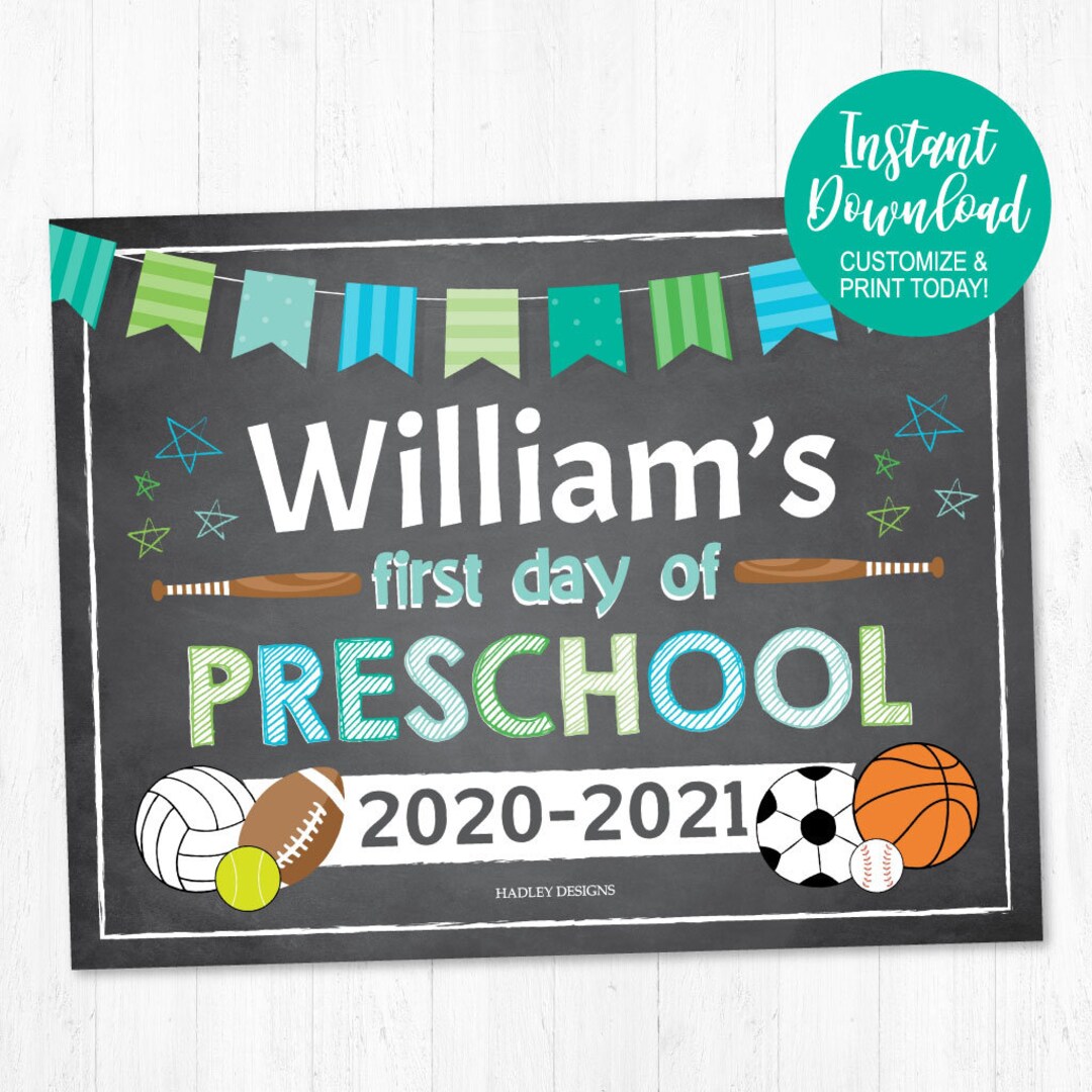 School Board Sign Template School Year Signs Print My First - Etsy