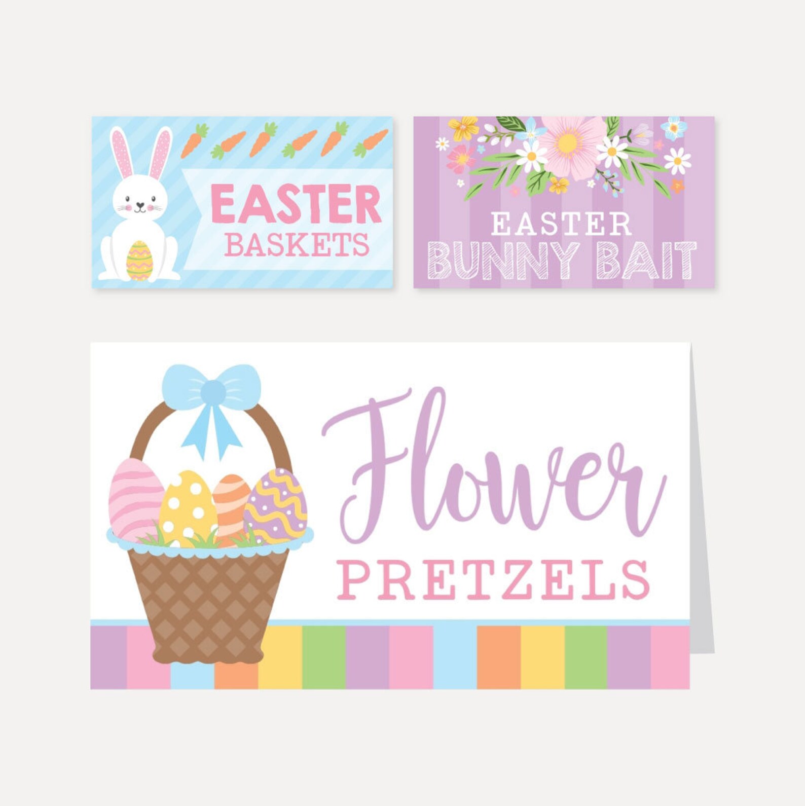 Easter Food Tent Cards Template Easter Label Easter Flags | Etsy