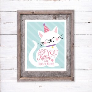 Cat Kids Party Birthday Sign Template - Printable Birthday Party Signs ...