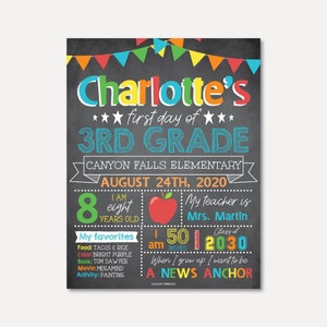 Back to School Printable, Back to School Chalk Board, First Day of ...