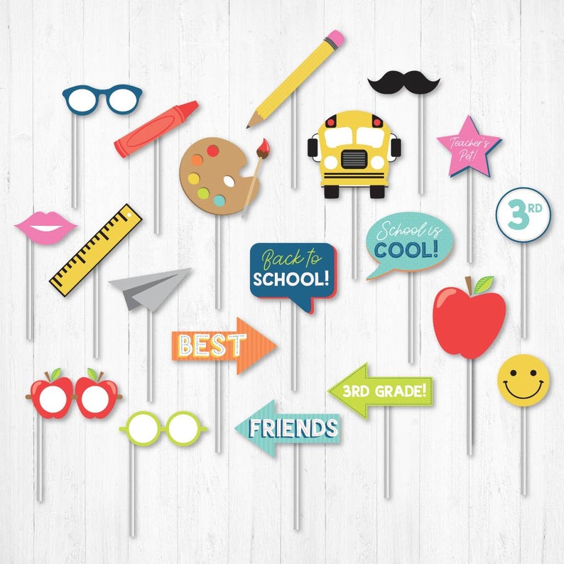 Back to School Photo Prop Templates School Photo Booth - Etsy