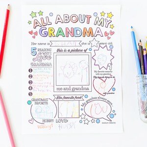 All About Grandma AND All About My Grandpa Printable Template, DIY ...