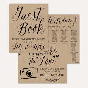 Wedding Signs Printable Bundle, Printable Wedding Sign Templates, Cheap ...