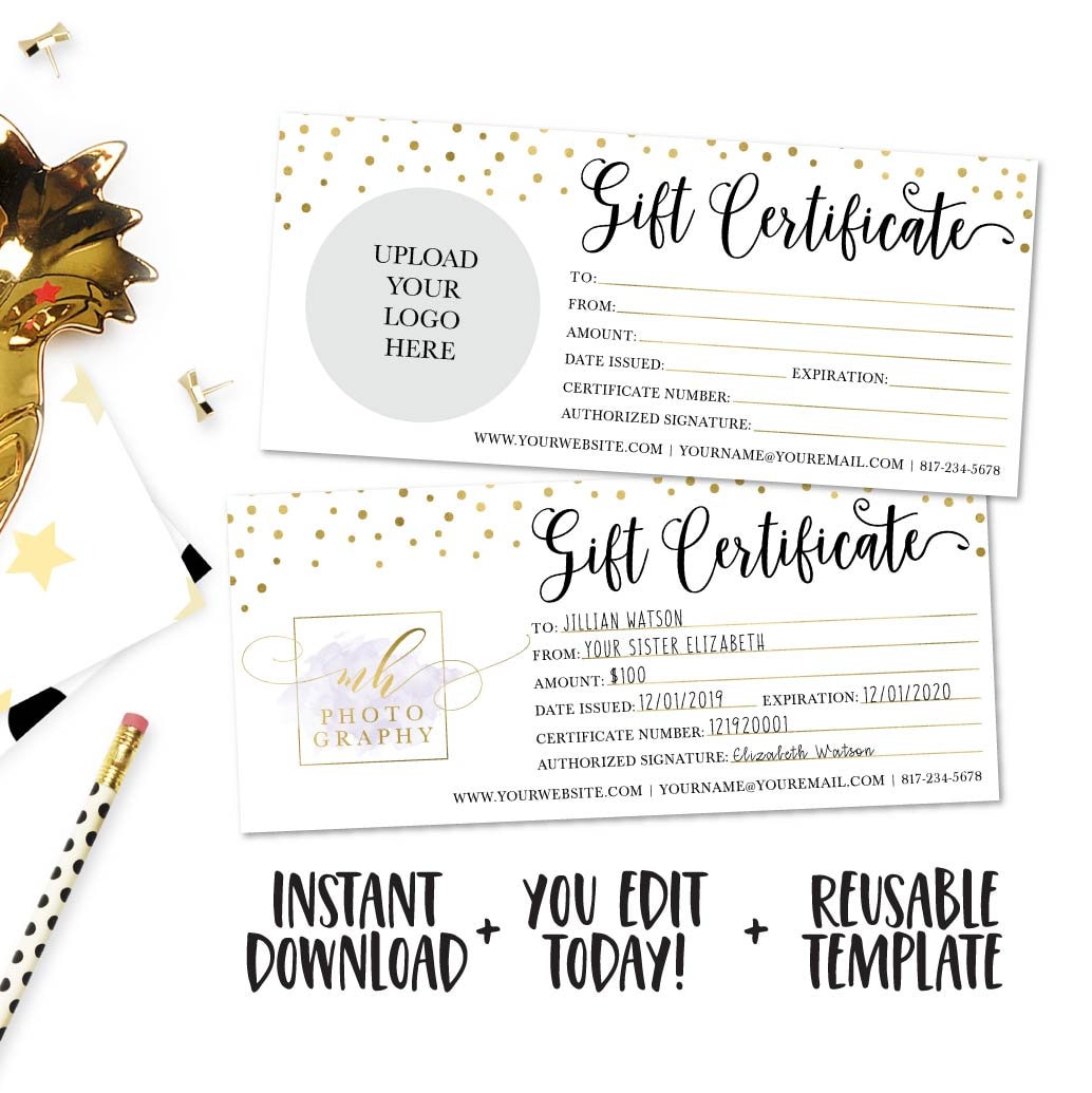 Editable Custom Gift Certificate, A Gift for You Template, Editable ...