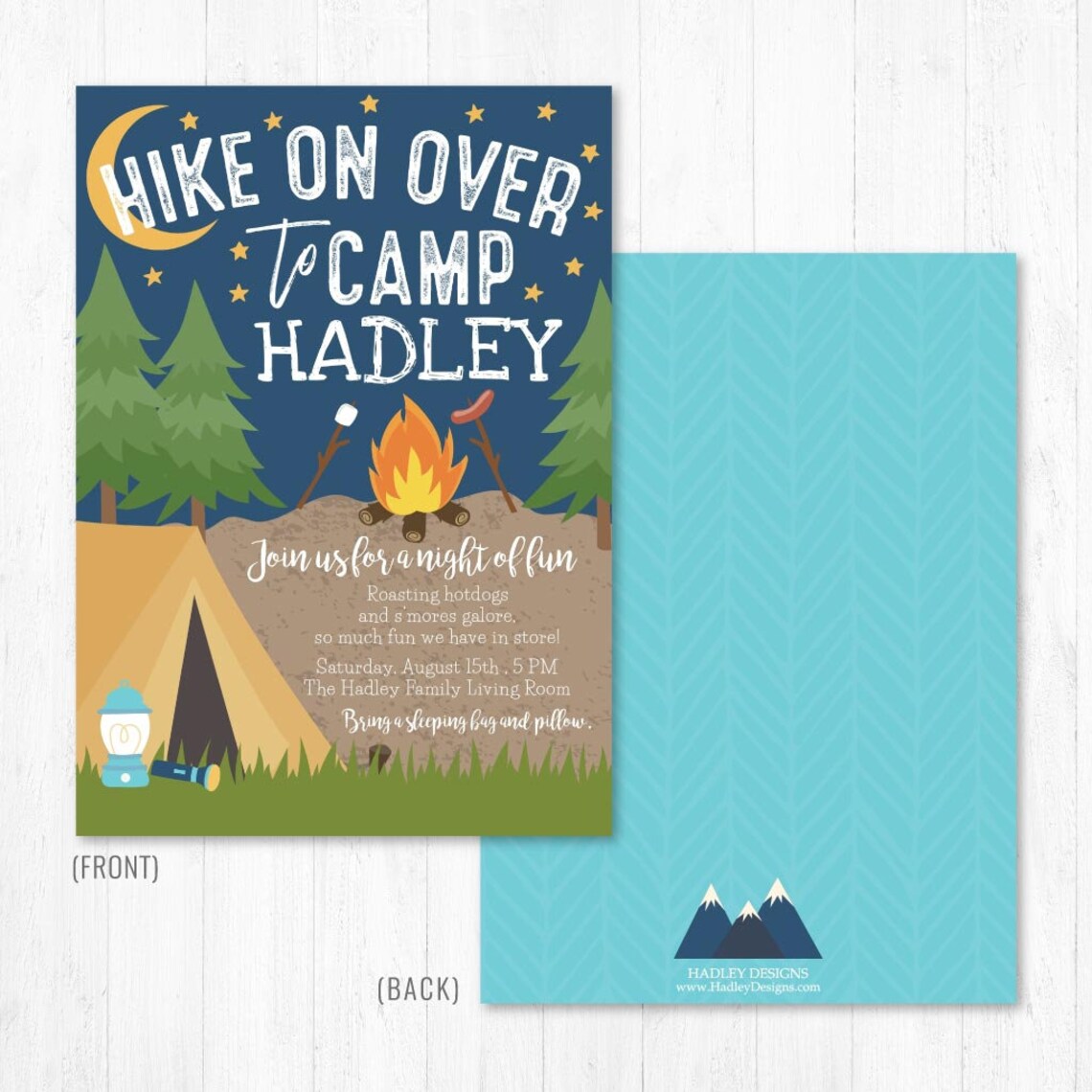 Family Camping Invitation Printable Editable Summer Camp - Etsy