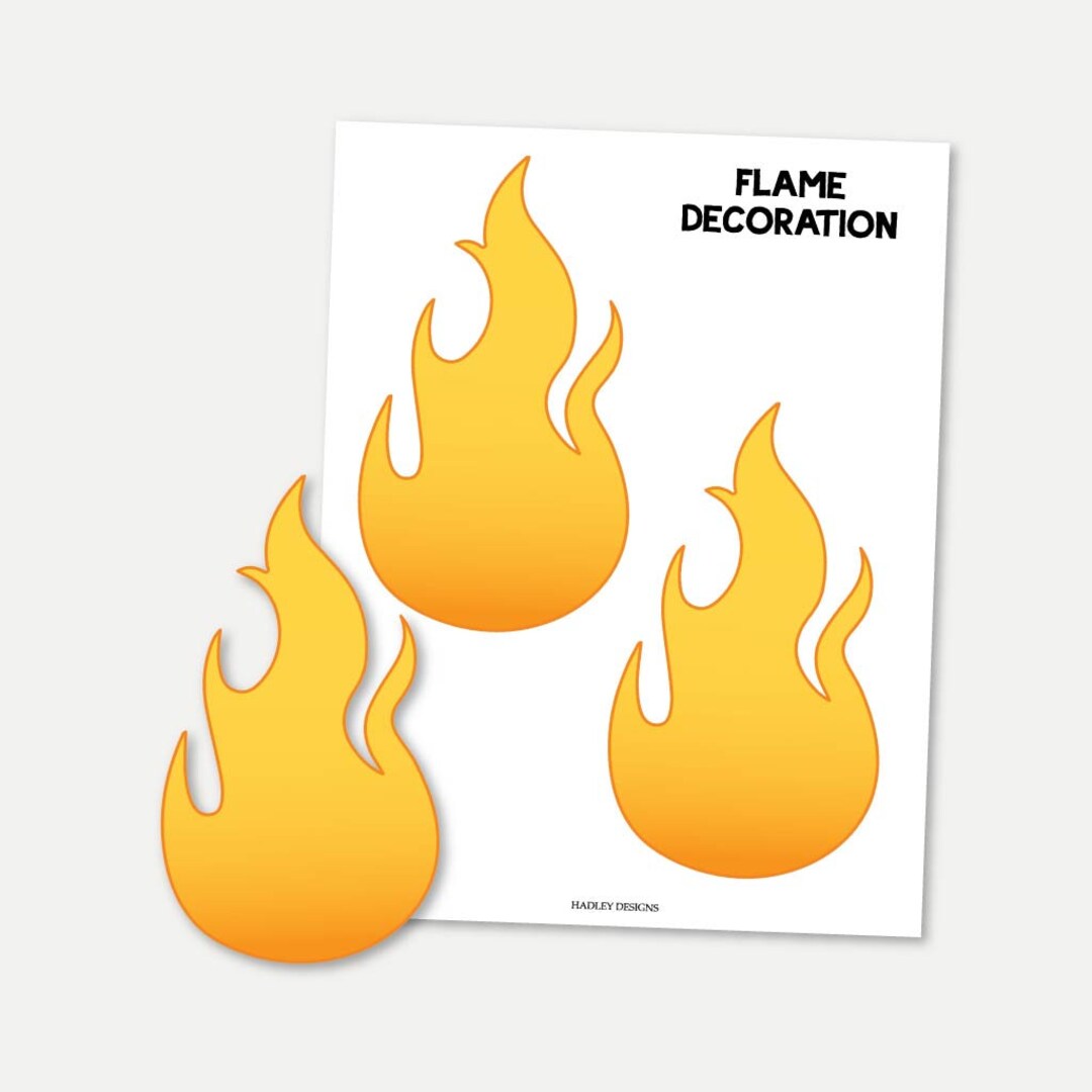 Race Car Birthday Party Flame Decor, Printable Racecar Party Decor, DIY ...