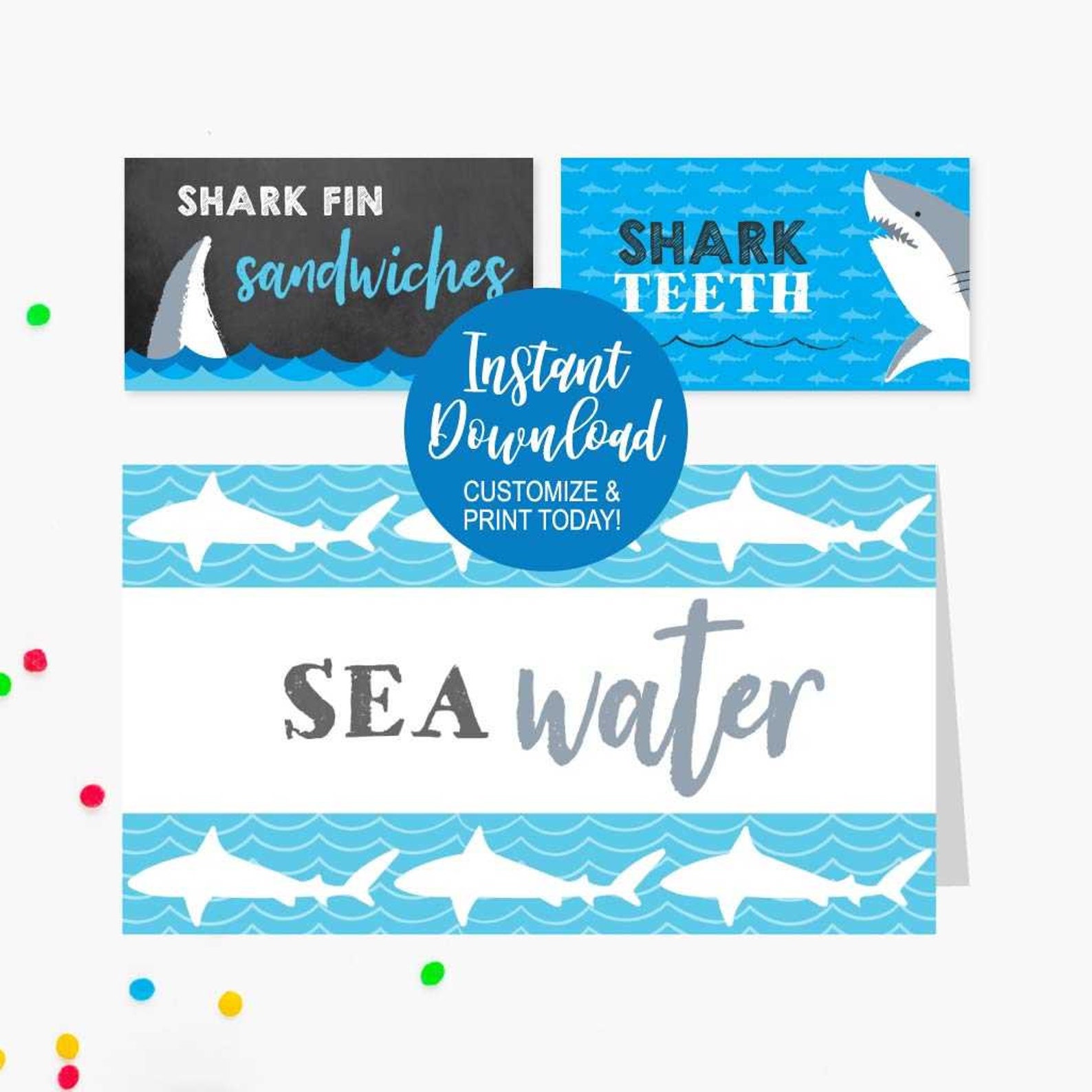 Food Labels Shark Food Label for Buffet Shark Food Label - Etsy