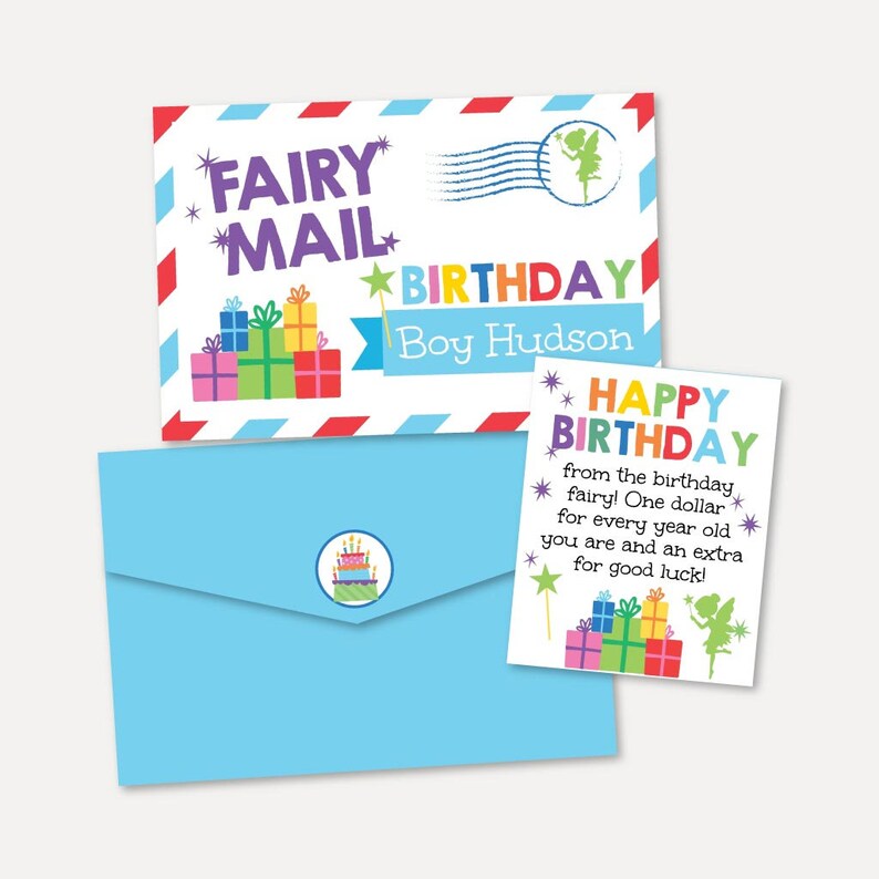 Birthday Fairy Mail Printable Template Editable DIY Fairy | Etsy