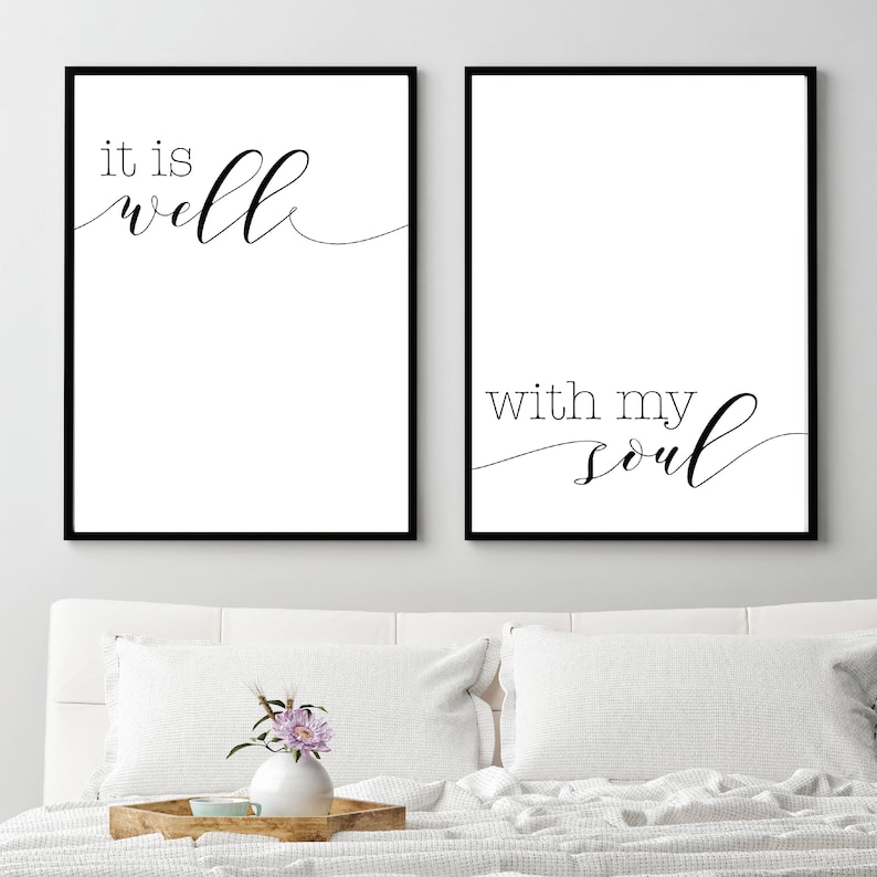 Set of 2 Printables Calligraphy Wall Art Printable Wall Art - Etsy