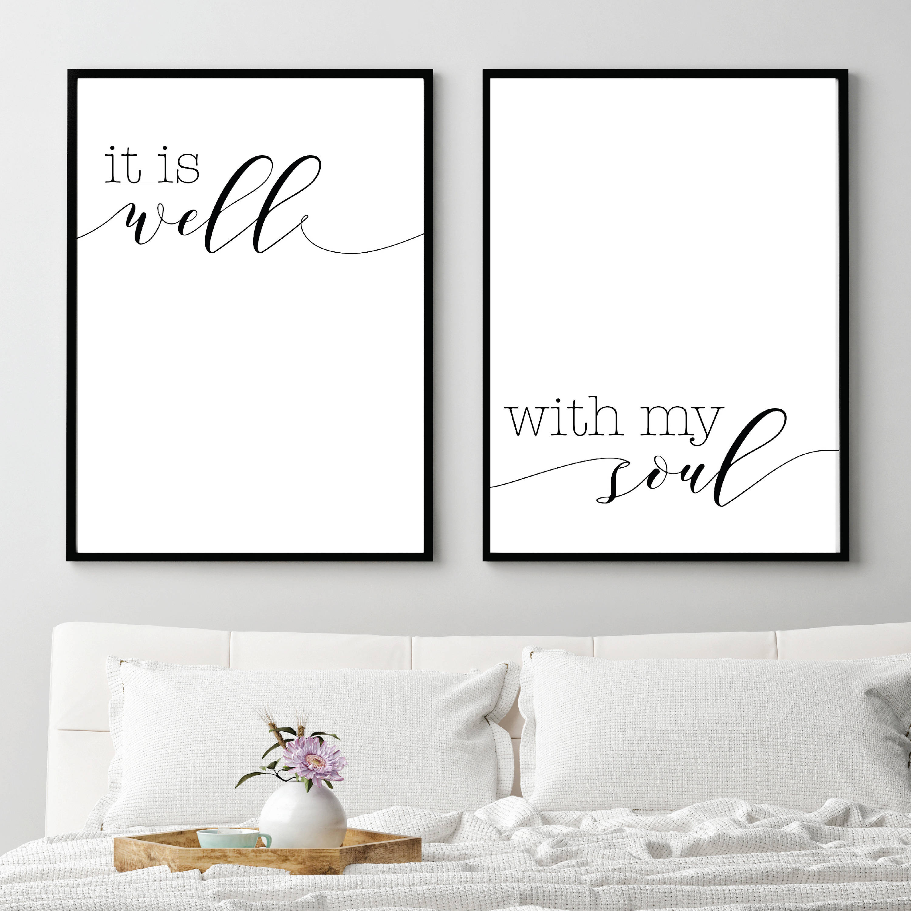 Set of 2 Printables Calligraphy Wall Art Printable Wall Art | Etsy