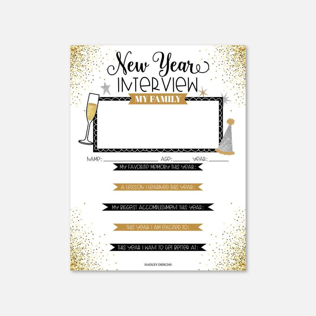 New Years Eve Goal Sheet Template - New Year Intention, New Year Goals ...