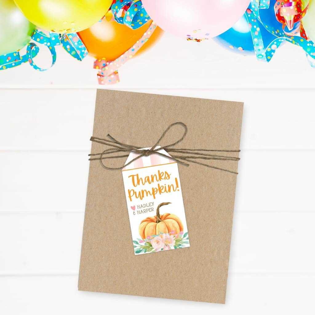 Fall Pumpkin Kids Party Thank You Favor Tags Template - Etsy