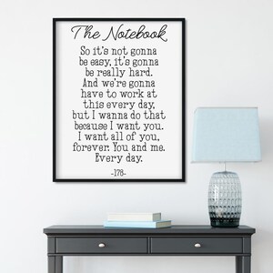 The Notebook Home Decor Sign Love Quotes Printable Love - Etsy
