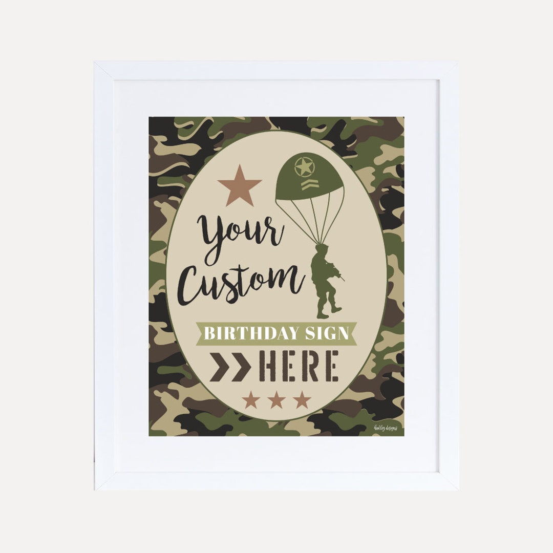 Camo Army Kids Party Custom Sign Template - Design Your Own Sign ...