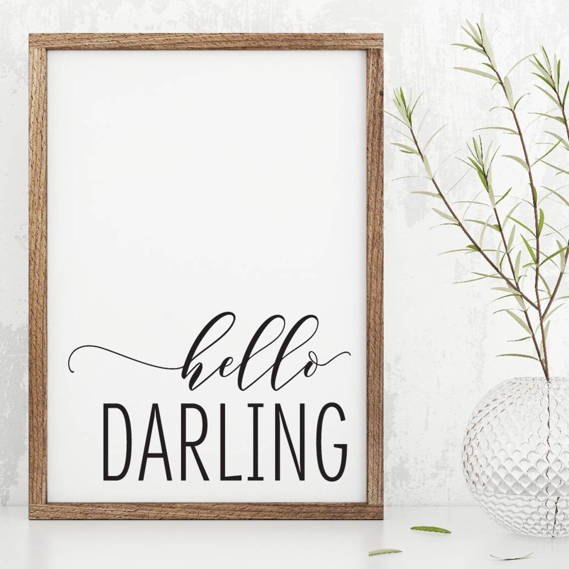 Hello Darling Wall Art Print Motivational Wall Decor Wall | Etsy