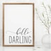 Hello Darling Wall Art Print Motivational Wall Decor Wall - Etsy