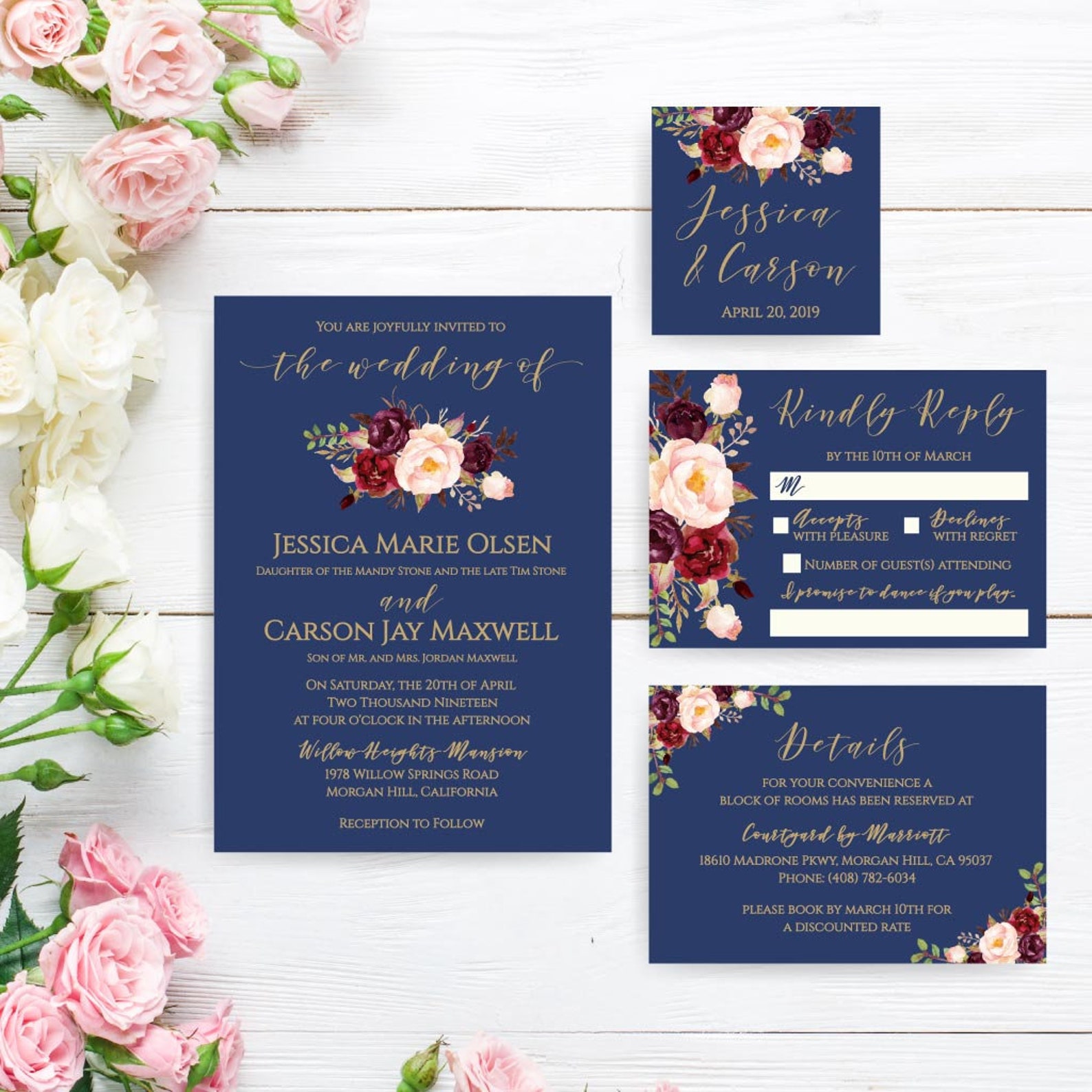Printable Wedding Invitations Packages Wedding Invitations - Etsy